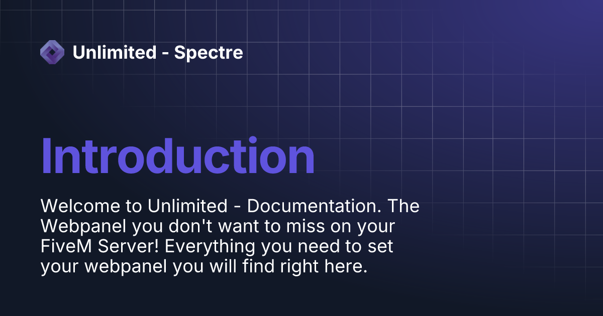Introduction | Unlimited - Spectre